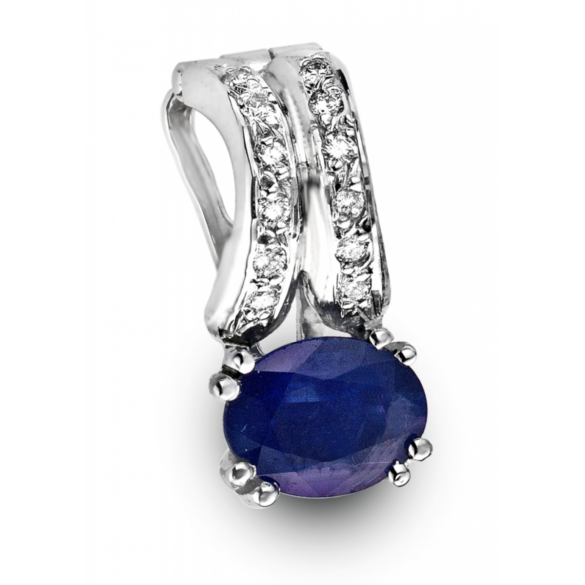 Hangers Exel Hanger met blauwe saffier en briljant